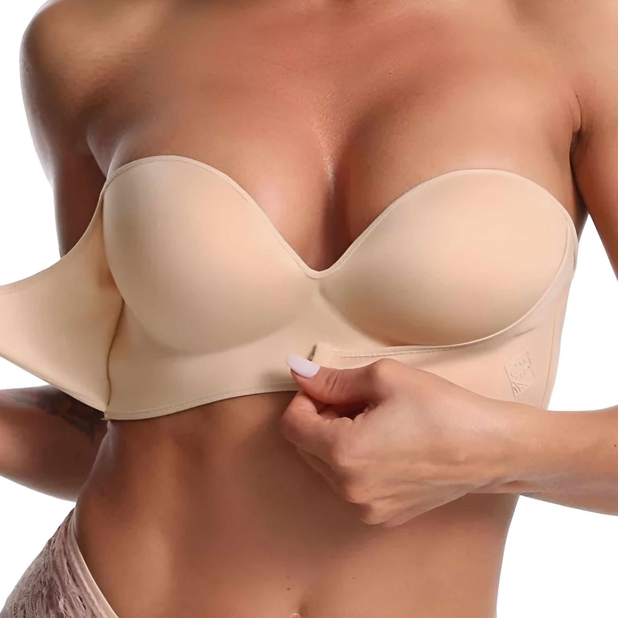 Magic Strapless Front Buckle Bra, Backless Bra Design, Push Up, Low Back Bra, Wireless – Magic ...