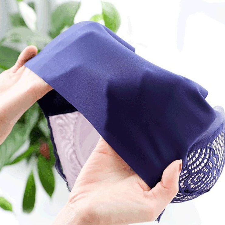 Magic Wire Free Lace Bra Thin Cup Plus Size, Secured Chest With Thick ...