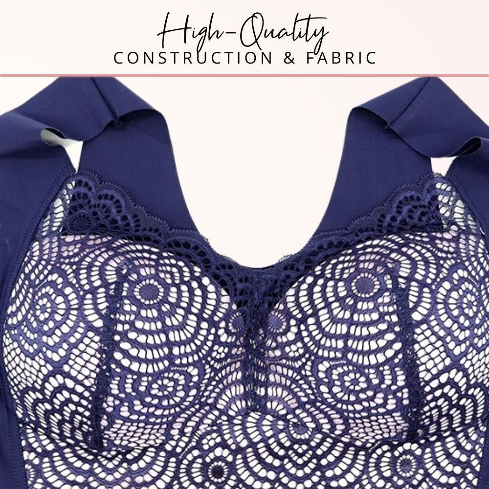 Magic Wire Free Lace Bra Thin Cup Plus Size, Secured Chest With Thick ...